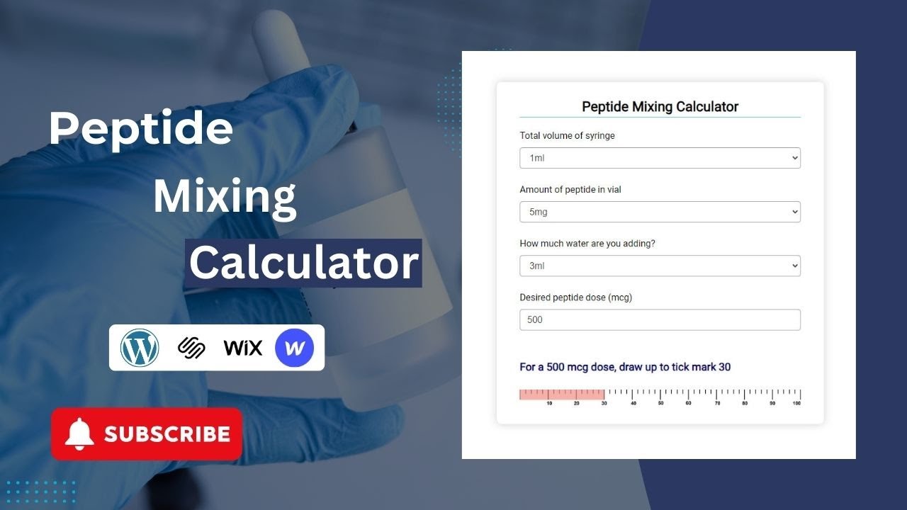Peptide Mixing Calculator Web calculator for your website - YouTube