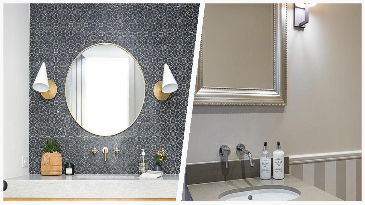 75 Gray Powder Room With Shaker Cabinets Design Ideas You'll Love 🌈 ...