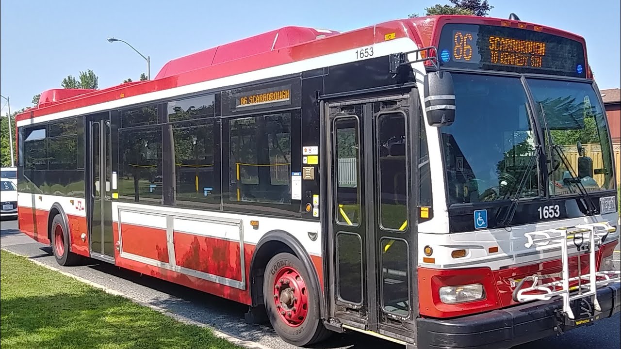 TTC BUS 1653 ON ROUTE 86 SCARBOROUGH TO KENNEDY STATION - YouTube