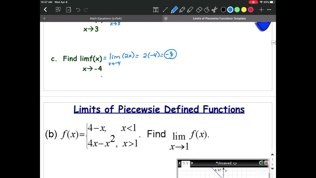Limits of Piecewise Functions - YouTube