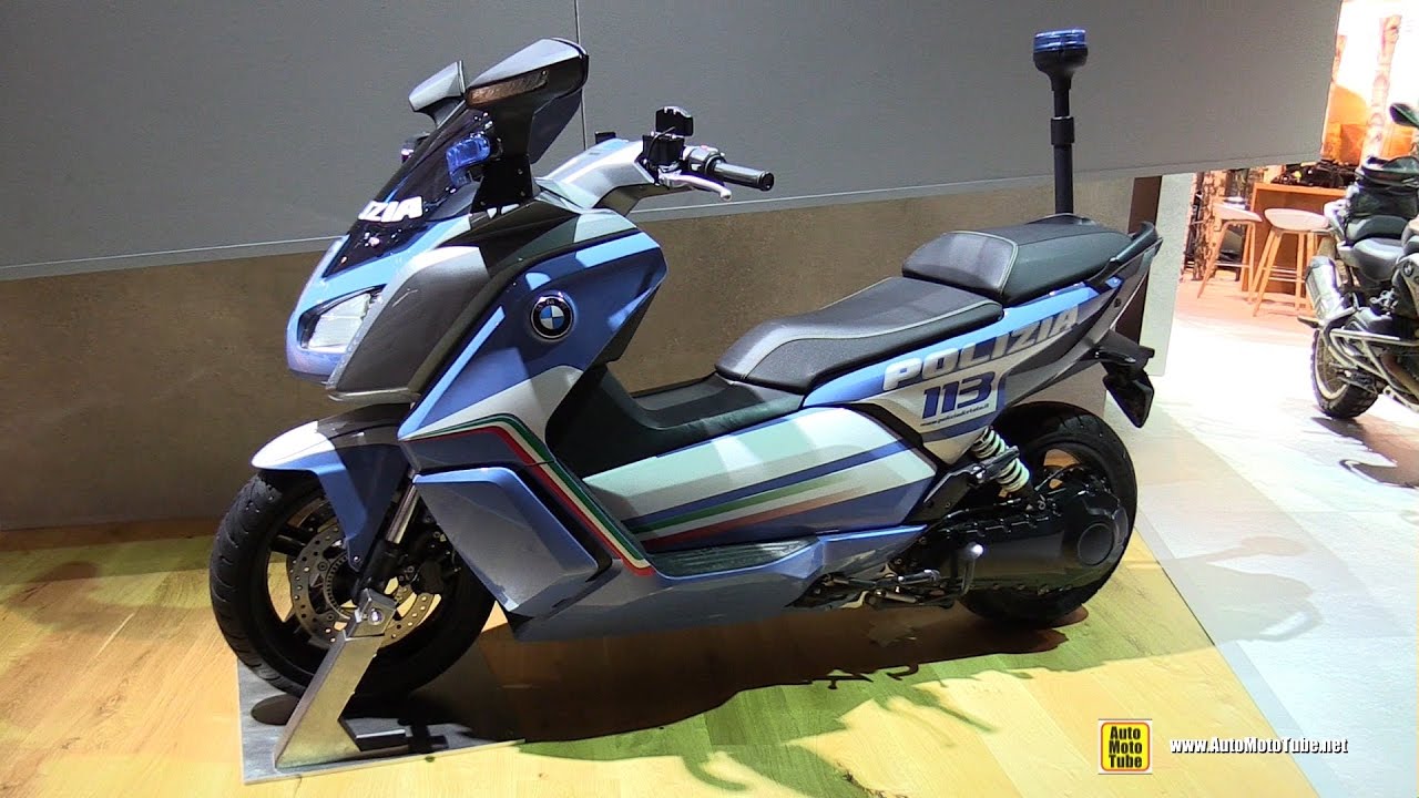 2017 BMW C-Evolution Electric Police Scooter - Walkaround - 2016 EICMA ...