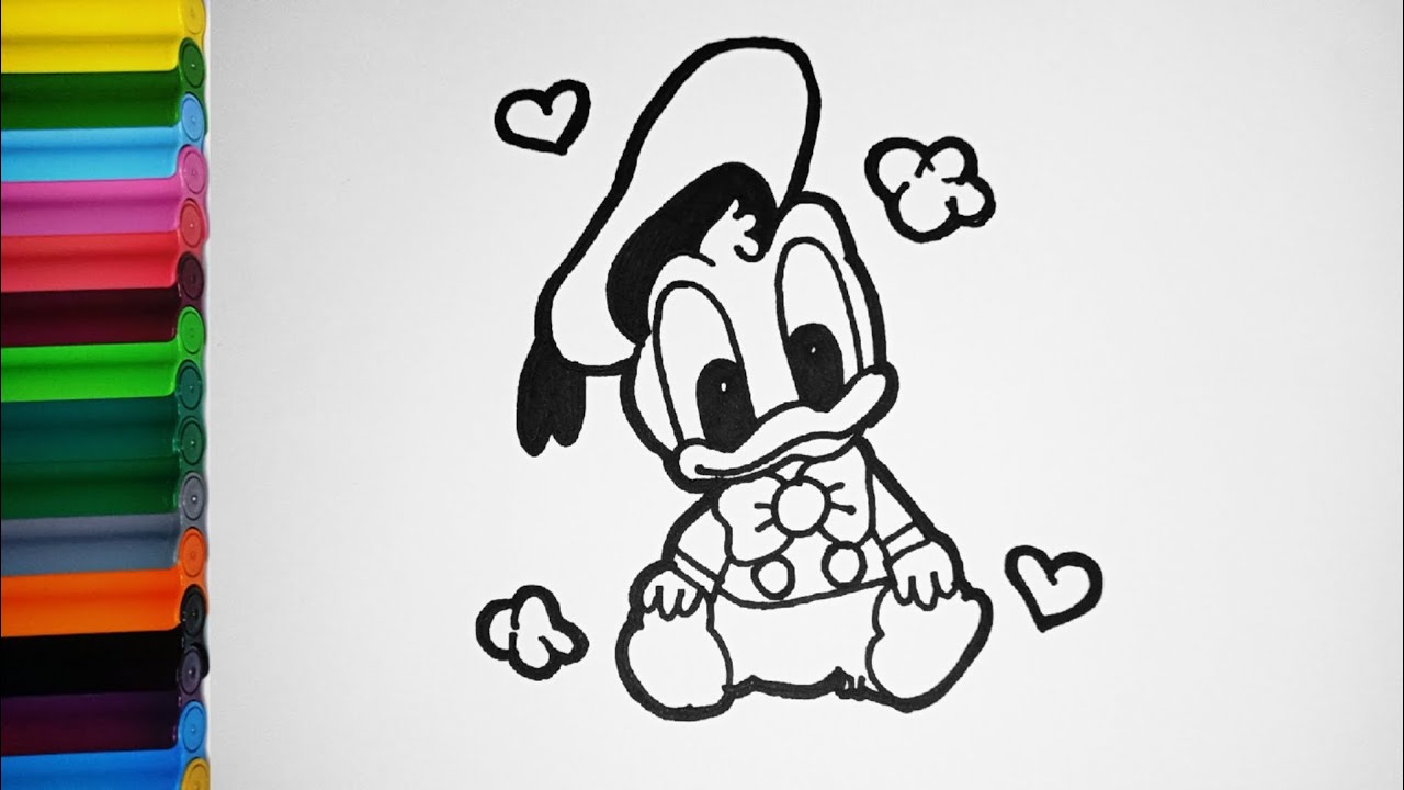 Donald Bebek Bayi, Menggambar dan Mewarnai Teman Mickey Mouse - YouTube