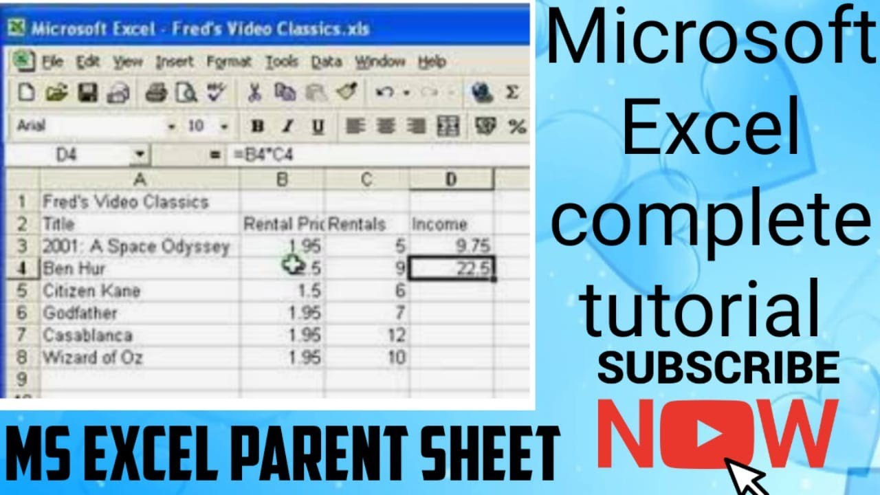 Microsoft Excel Tutorial is complete. Microsoft parent in Excel. - YouTube