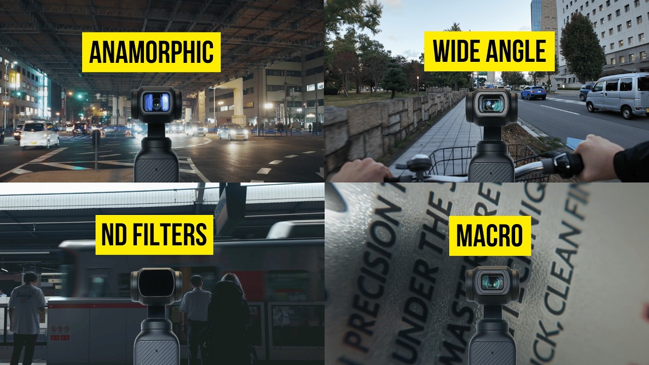 DJI Osmo Pocket 3 Anamorphic, Wide, Macro Lens Kit – Stack NDs! - YouTube