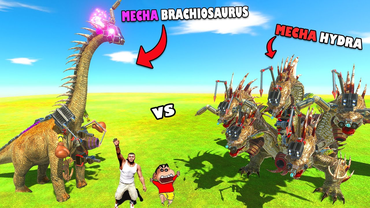 MECHA BRACHIOSAURUS vs CHOP MECHA HYDRA 🔥 Animal Revolt Battle ...