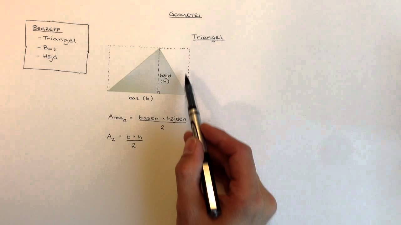 Geometri - Triangelns area - YouTube
