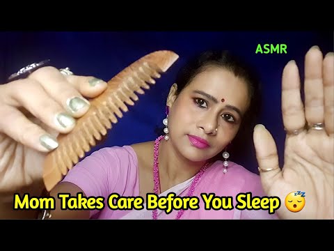 ASMR Mom Comforts You Before You Sleep (Skincare, Massage, Humming & Hair Combing)💖|Dearly ASMR