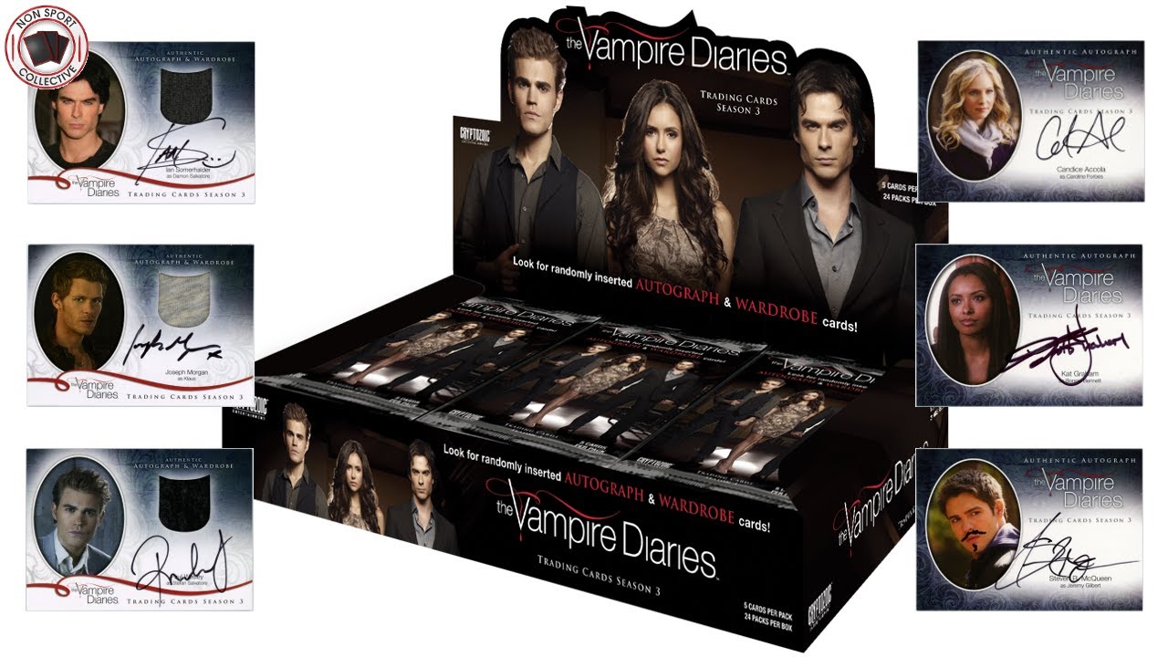 The Vampire Diaries Season 3 Trading Cards Box Break, Cryptozoic - YouTube
