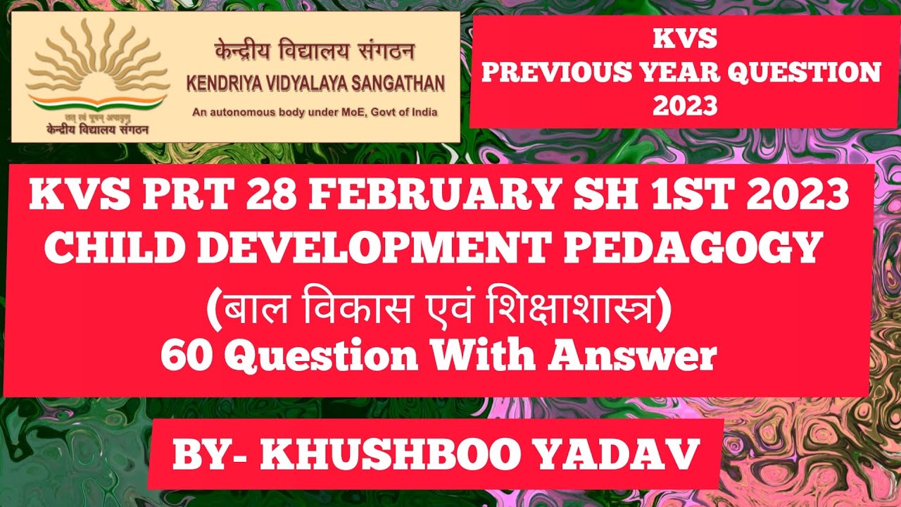 KVS PRT PREVIOUS YEAR QUESTION PAPER || KVS PRT 28 FEBRUARY 1st SHIFT ...