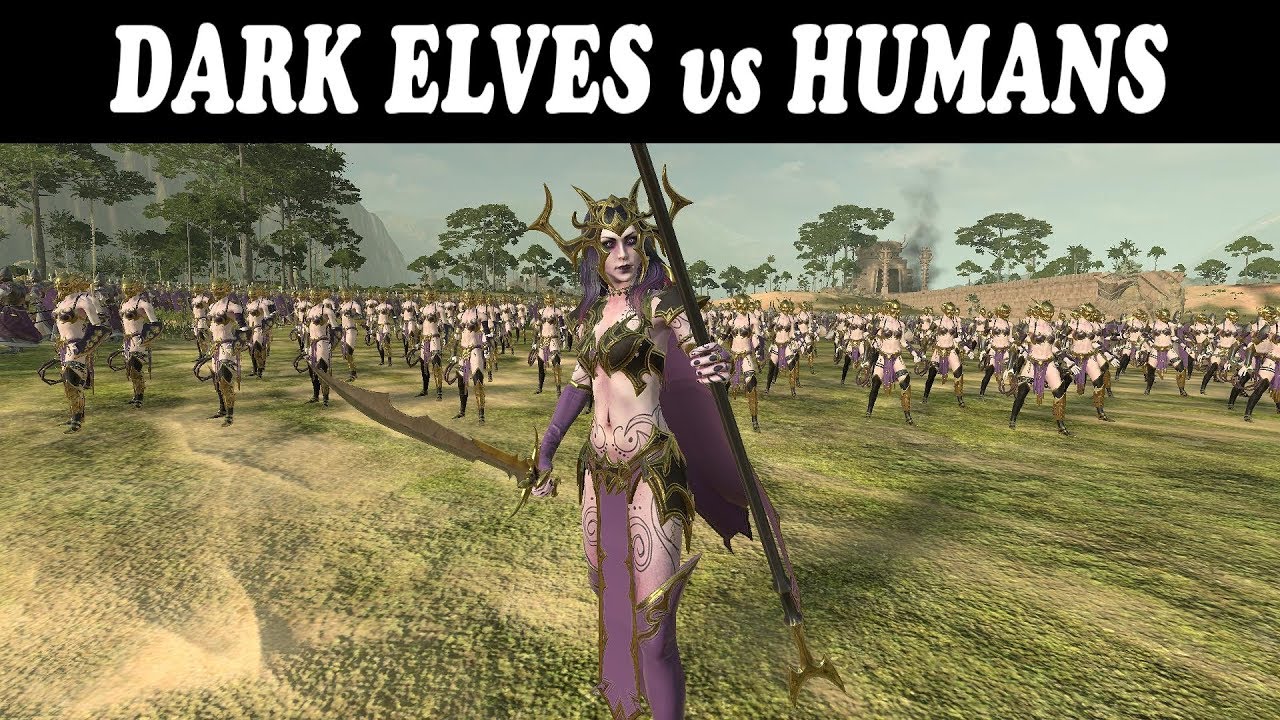 (Total War: WARHAMMER 2 cinematic battle) DARK ELVES vs HUMANS - YouTube