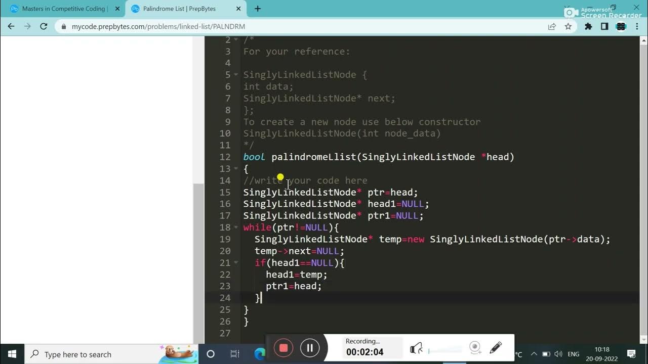 Palindrome List Linked List Data Structure And Algorithm In