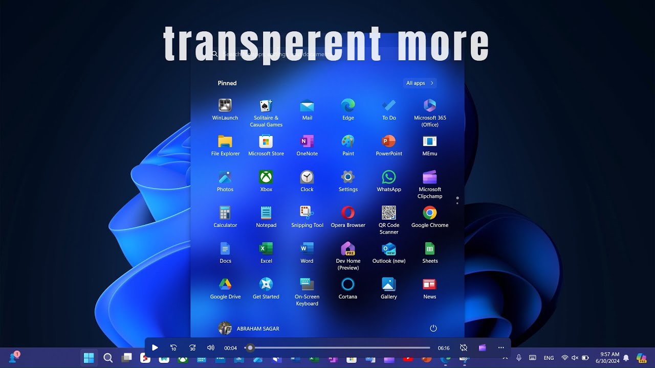 pc transparent taskbar//blur taskbar windows 11/10//taskbar transparent ...