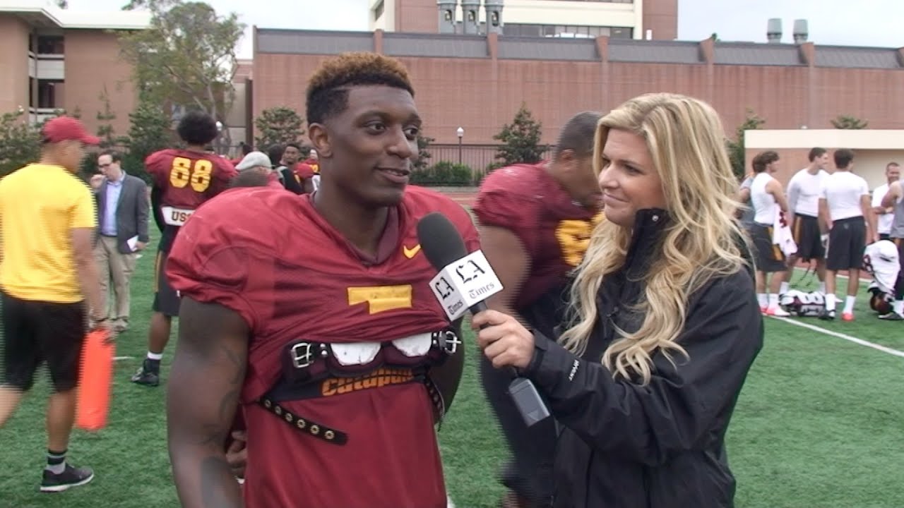 USC receiver Steven Mitchell at spring practice - YouTube