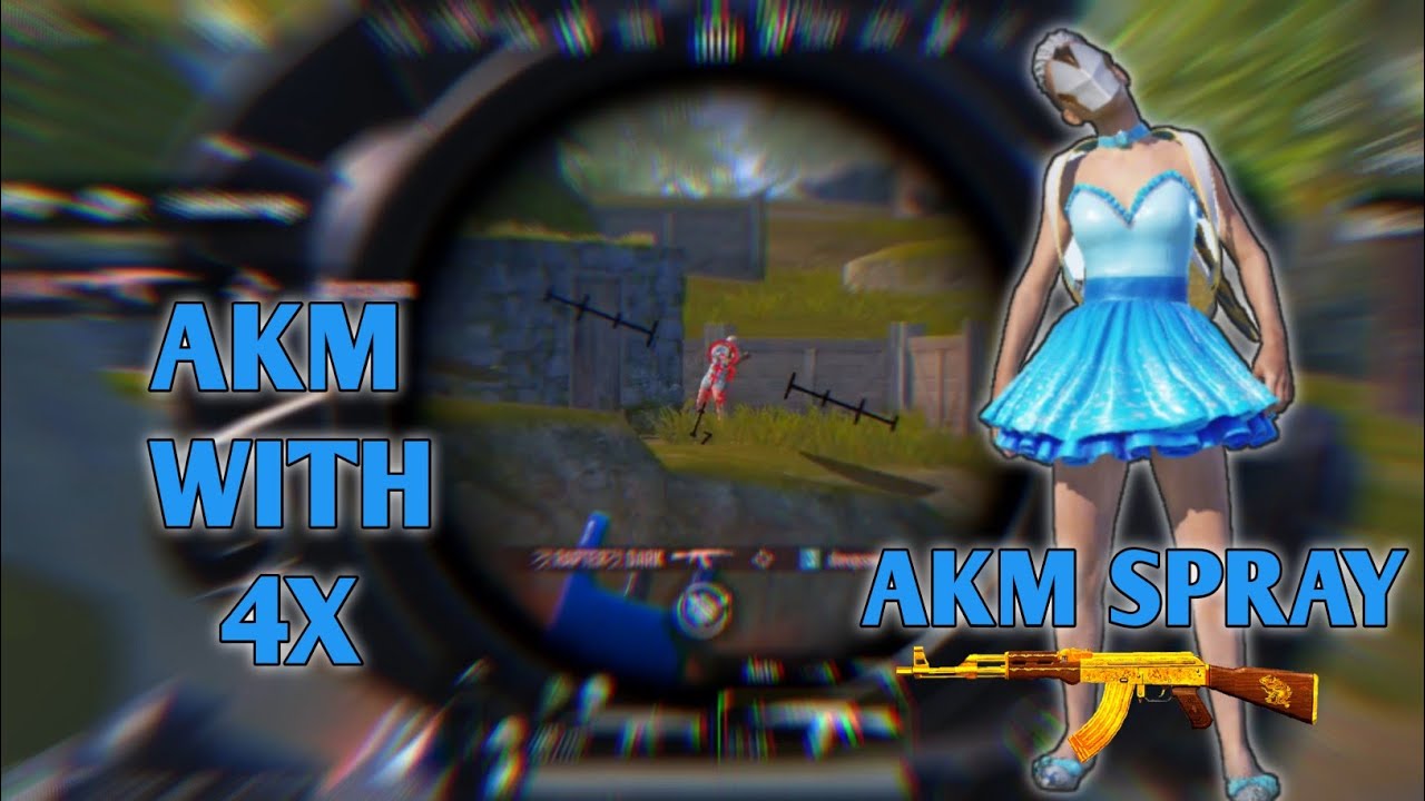 AKM SPRAY 🔥||AKM WITH 4X||BGMI GAMEPLAY|| - YouTube