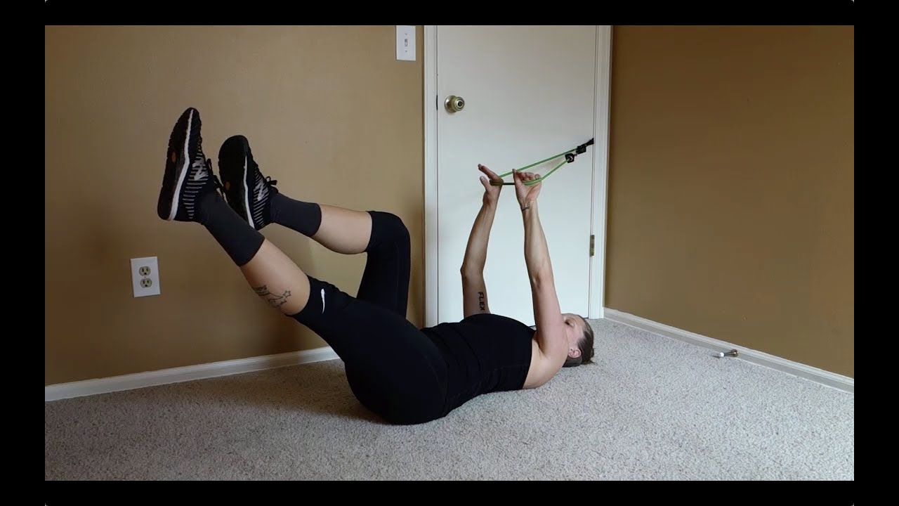 Resisted Deadbug with Resistance Bands by NeeBooFit - YouTube