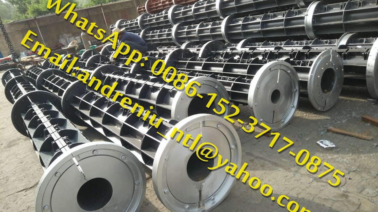 Concrete pole making machine - YouTube