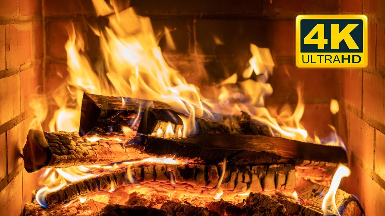 🔥 4K FIREPLACE (10 HOURS). Relaxing Fire Burning Video & Crackling ...