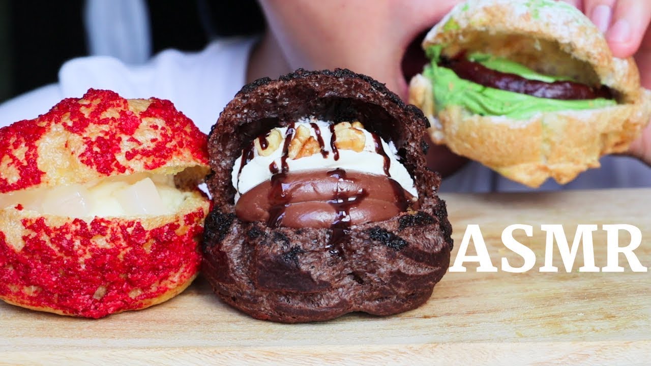 ASMR Eating Sounds | Cream Puffs (Soft Chewy Eating Sound) | MAR ASMR ...