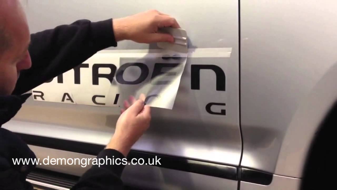 vinyl sticker fitting - YouTube