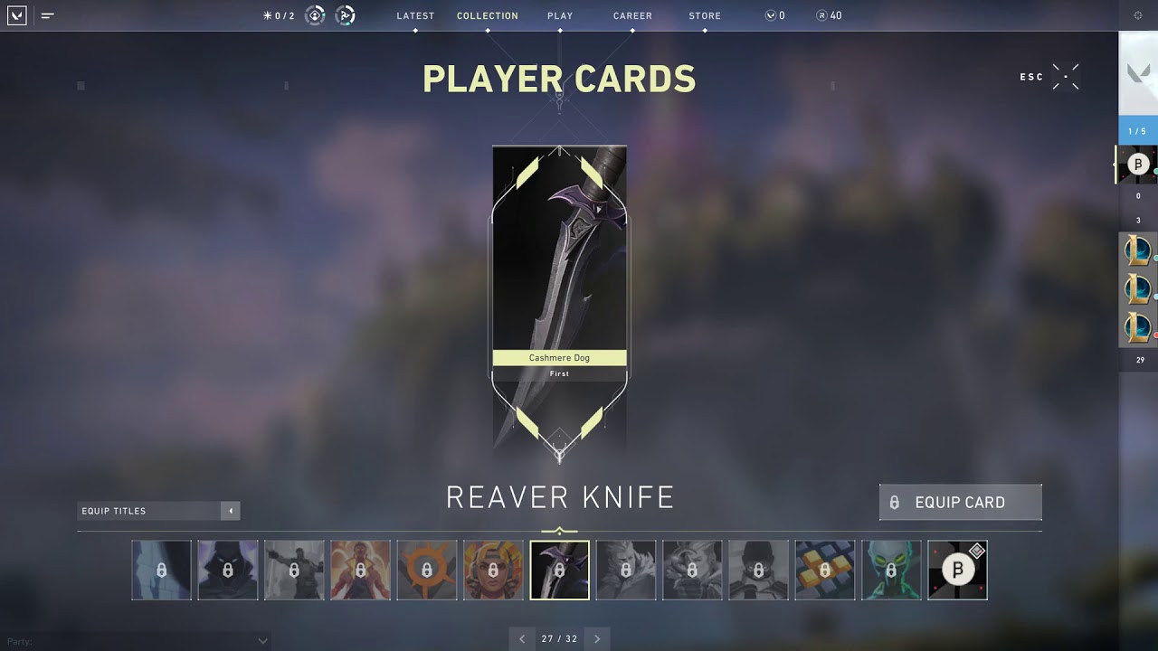 Valorant - Reaver Knife Player Card showcase - YouTube