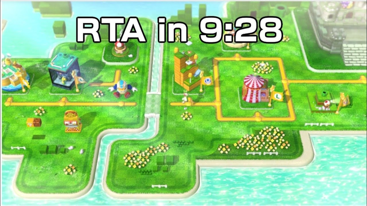 SM3DW World 1 RTA in 9:28 - YouTube