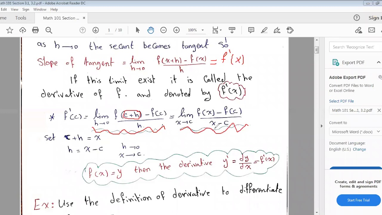 Math 101 Section 3.1, 3.2 part I - YouTube