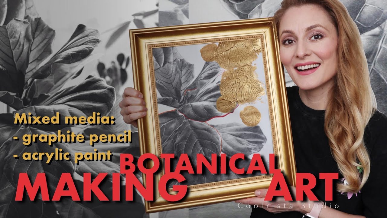 Creating Botanical Art with a Mix of Graphite and Acrylic Paint with an ...