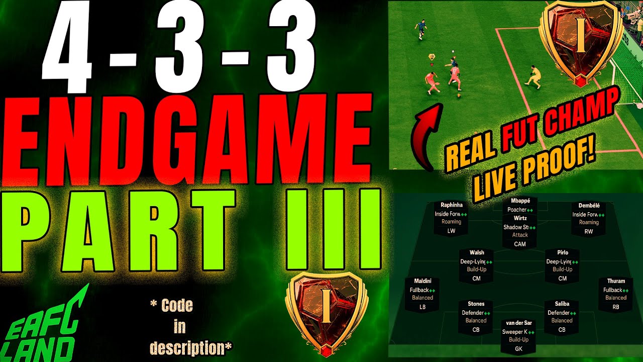 ⚡ ENDGAME PART III: 4-3-3 ATTACK CUSTOM TACTICS! 🔥 Ultimate FUTTIES ...