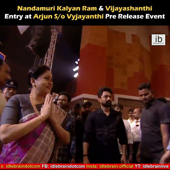 Nandamuri Kalyan Ram & Vijayashanthi Entry at Arjun S/o Vyjayanthi Pre Release Event - YouTube