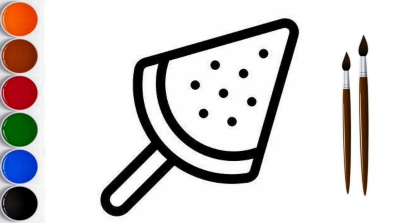Watermelon ice cream Drawing,painting and coloring for kids| Toddler ...