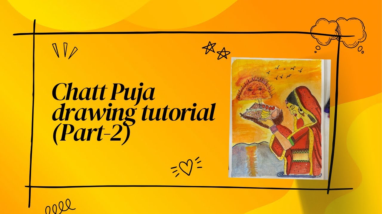 Draw with me- Chatt puja drawing tutorial (Part-2) - YouTube