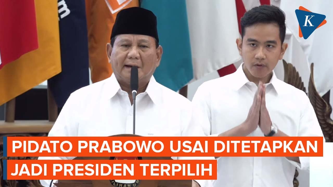 Full Pidato Prabowo Usai Ditetapkan Jadi Presiden Terpilih 2024 Youtube