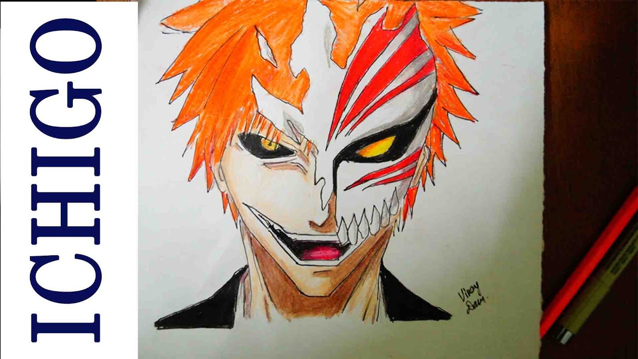 Speed Drawing Ichigo Kurosaki (Semi Hollow) Bleach - Color Pencil Art ...