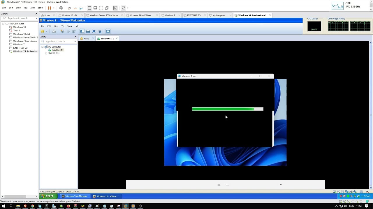 Installing Windows 11 inside Windows XP inside Windows Server 2022 ...