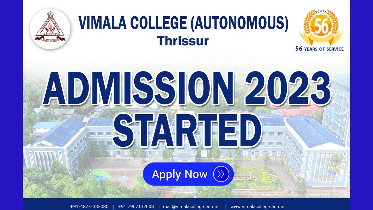 Vimala College Thrissur 2023 ug admission started / how to apply/full details - YouTube