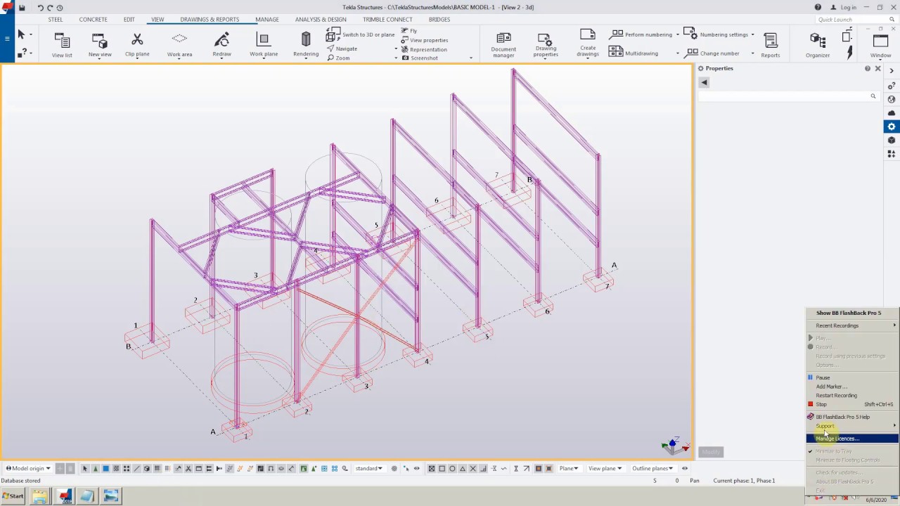 TEKLA STRUCTURE-BASIC MODEL-#5-BRACING - YouTube