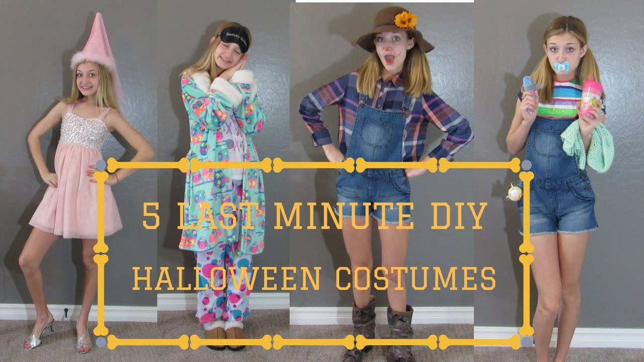 5 Diy Last Minute Halloween Costumescheapandeasy Youtube