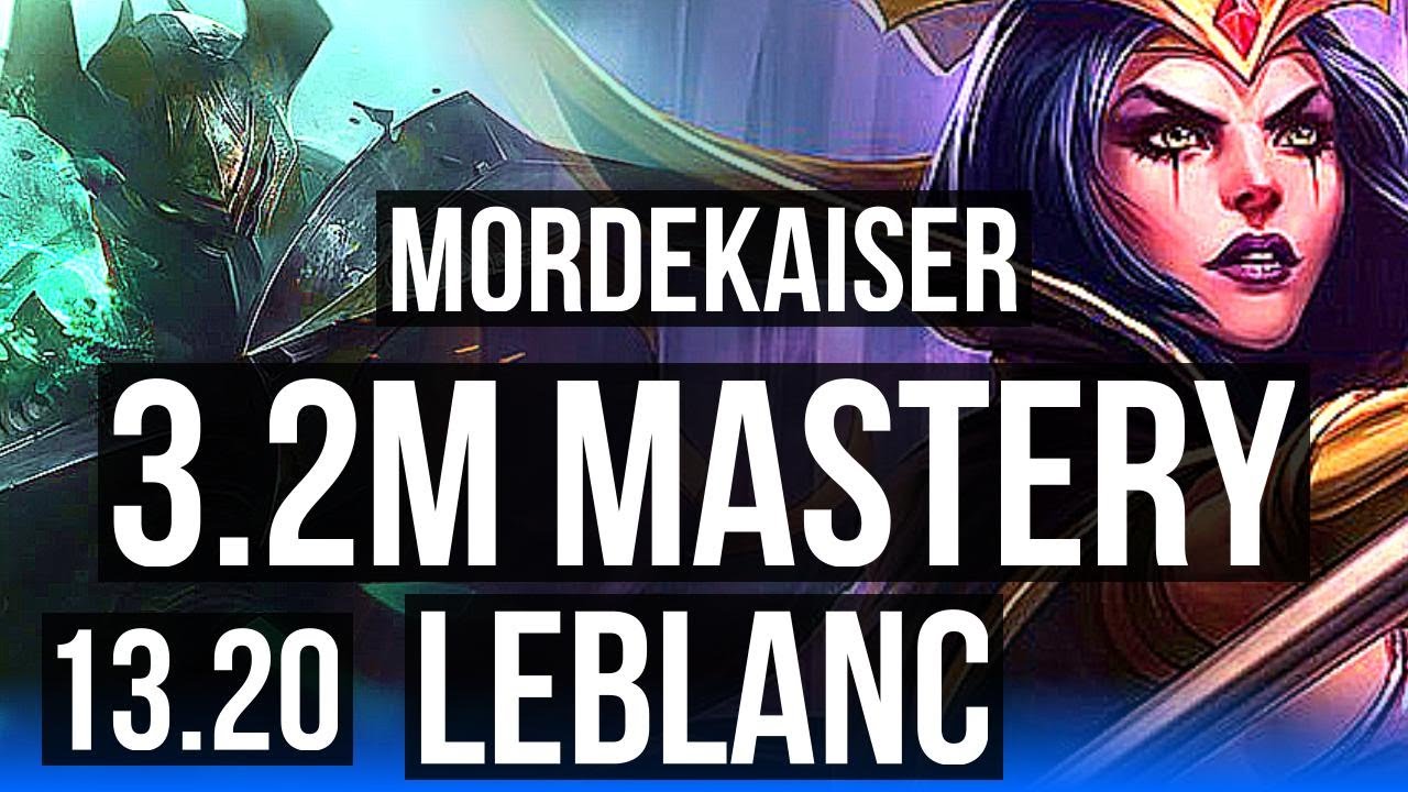 MORDEKAISER vs LEBLANC (MID) | 3.2M mastery, 5/1/10, 800+ games | NA ...