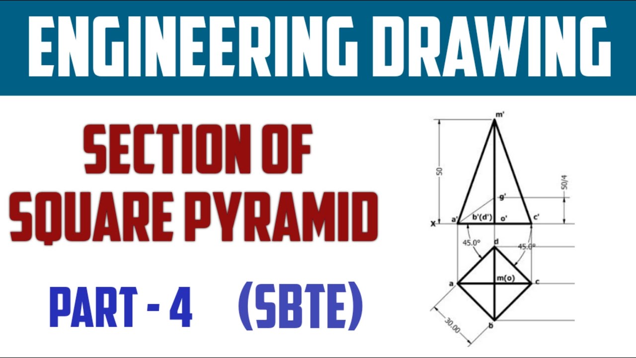 Section of Square Pyramid | Parallel Sectional Plane | Part-4 | Section ...