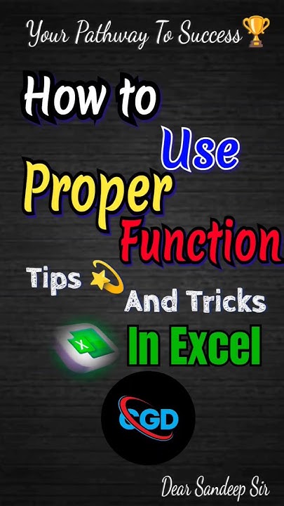 How to use proper function in Excel tips and tricks 💯💫 #exceltips #tutorial #shortvideo - YouTube