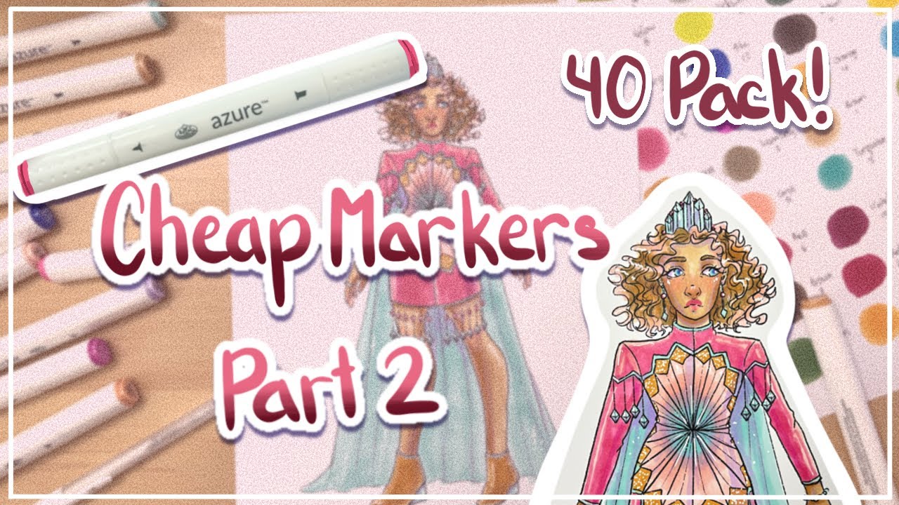 Cheap Marker Art! ☆ 40 Pc Azure Markers ☆ Character Art - YouTube
