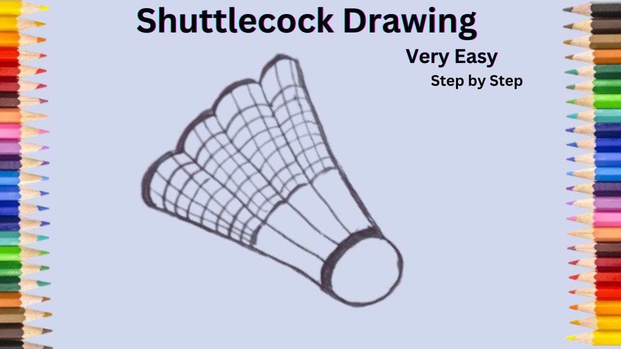 How to Draw a Shuttlecock Very Easy | Easy And Quick Sketches ...