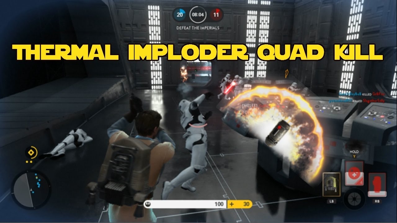 Thermal Imploder Quad Kill -Star Wars Battlefront - YouTube