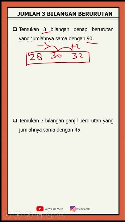 MENENTUKAN JUMLAH BILANGAN GENAP GANJIL BERURUTAN #shorts #short # ...