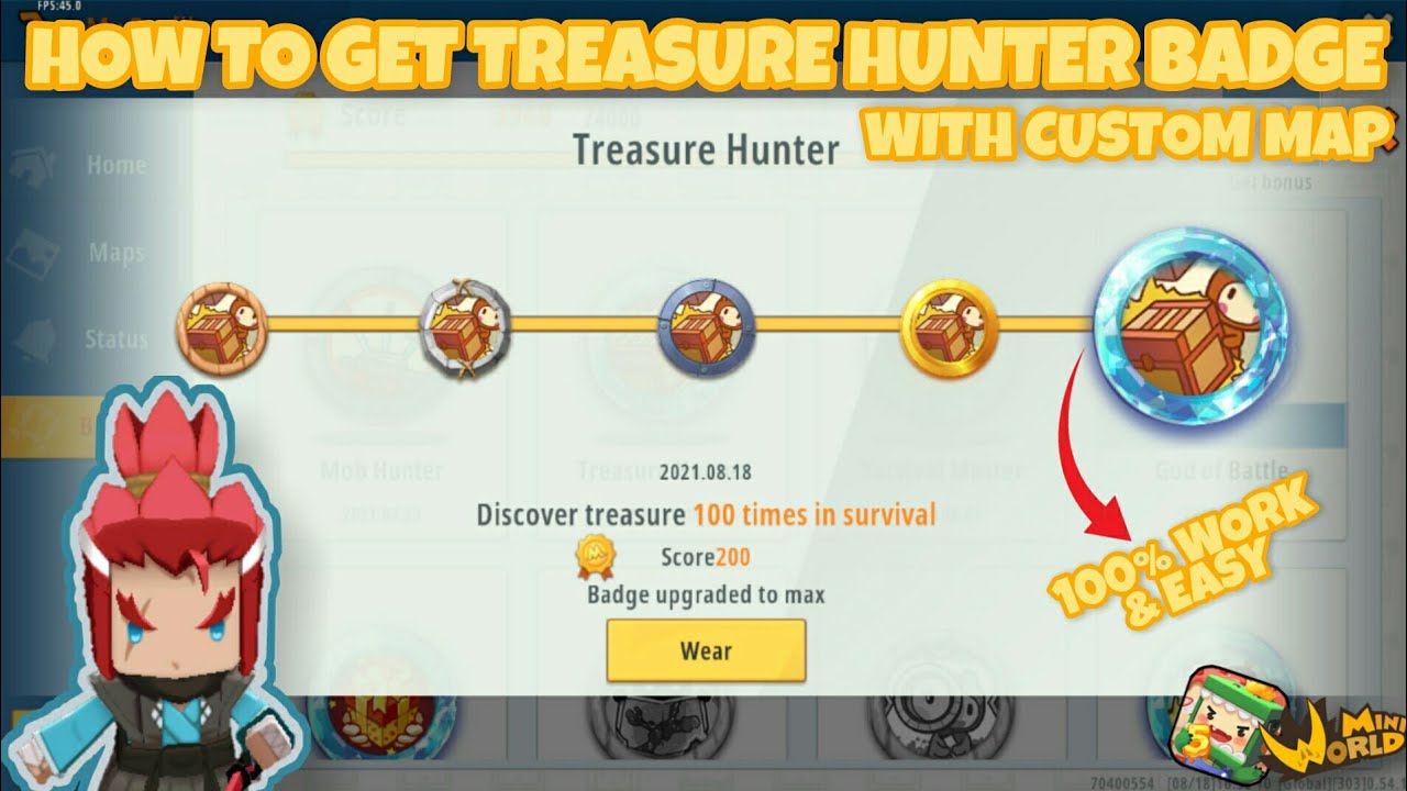 How to Get Treasure Hunter Badge | Mini World Creata | Tutorial - YouTube
