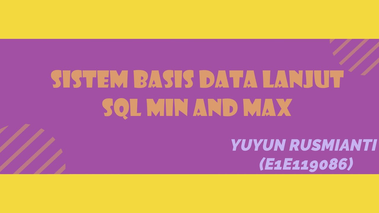 14 SQL MIN AND MAX YouTube 14-sql-min-and-max-youtube