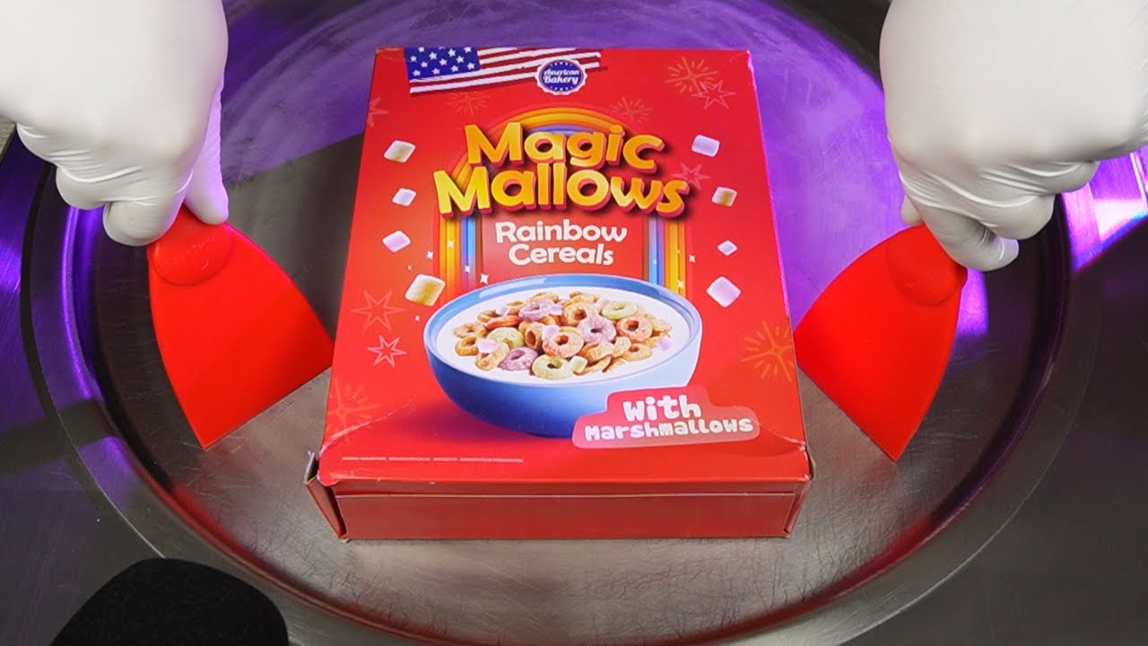 Magic Mallows Ice Cream Rolls - how to make Rainbow Cereals to Ice ...