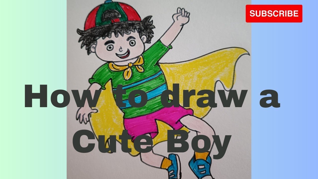 How to draw a cute boy l Cute boy drawing l Boy superhero - YouTube