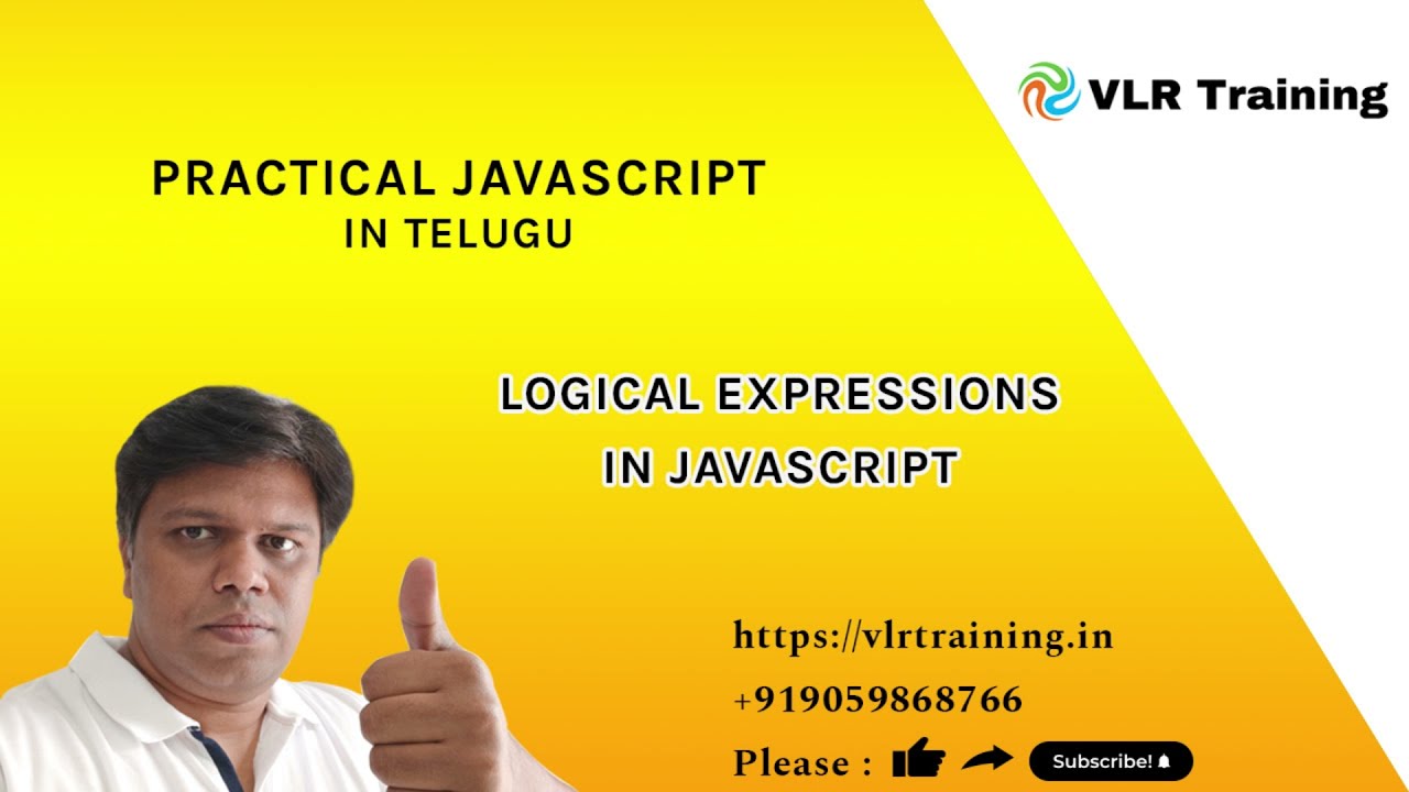 Logical Expressions In Javascript 31 Practical Javascript Training Telugu Javascript