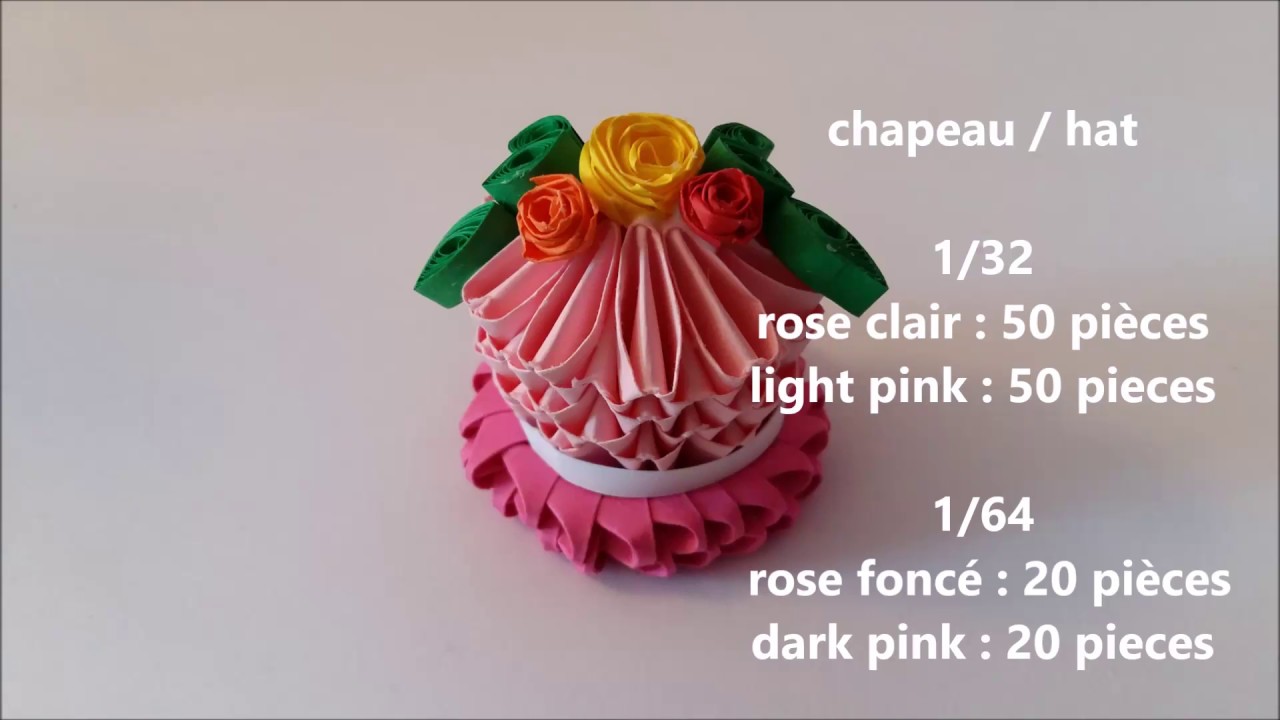 Chapeau, hat origami 3d - YouTube